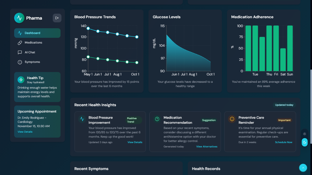 Pharma – Personal AI Medical Assistant UI Template